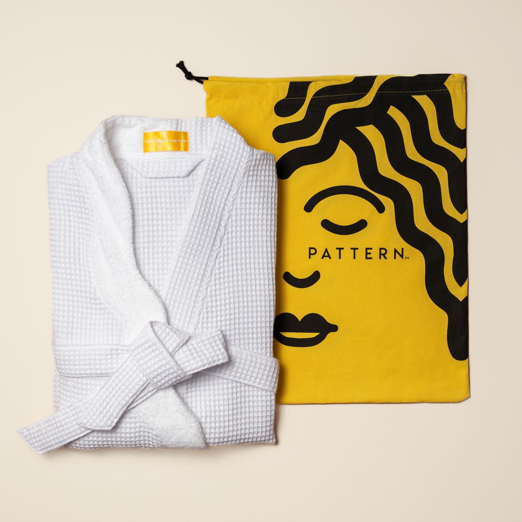 Designer Robe: White Waffle Robe | PATTERN x SERGIO HUDSON – Pattern Beauty