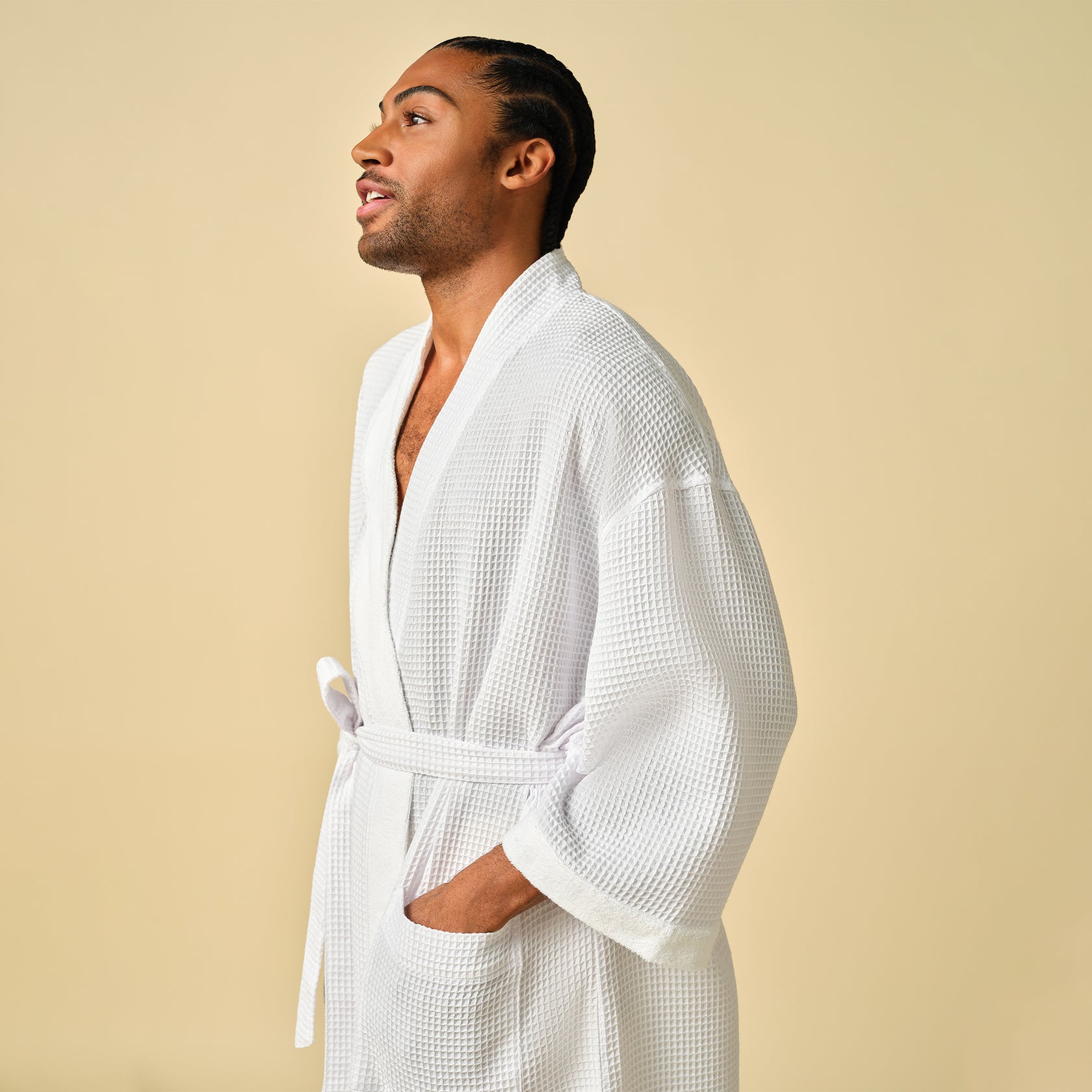 Designer Robe: White Waffle Robe | PATTERN x SERGIO HUDSON – Pattern Beauty