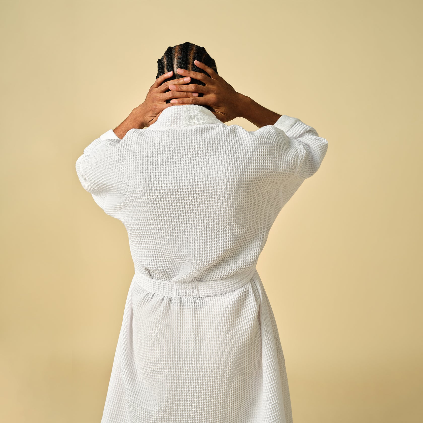 Designer Robe: White Waffle Robe | PATTERN x SERGIO HUDSON – Pattern Beauty