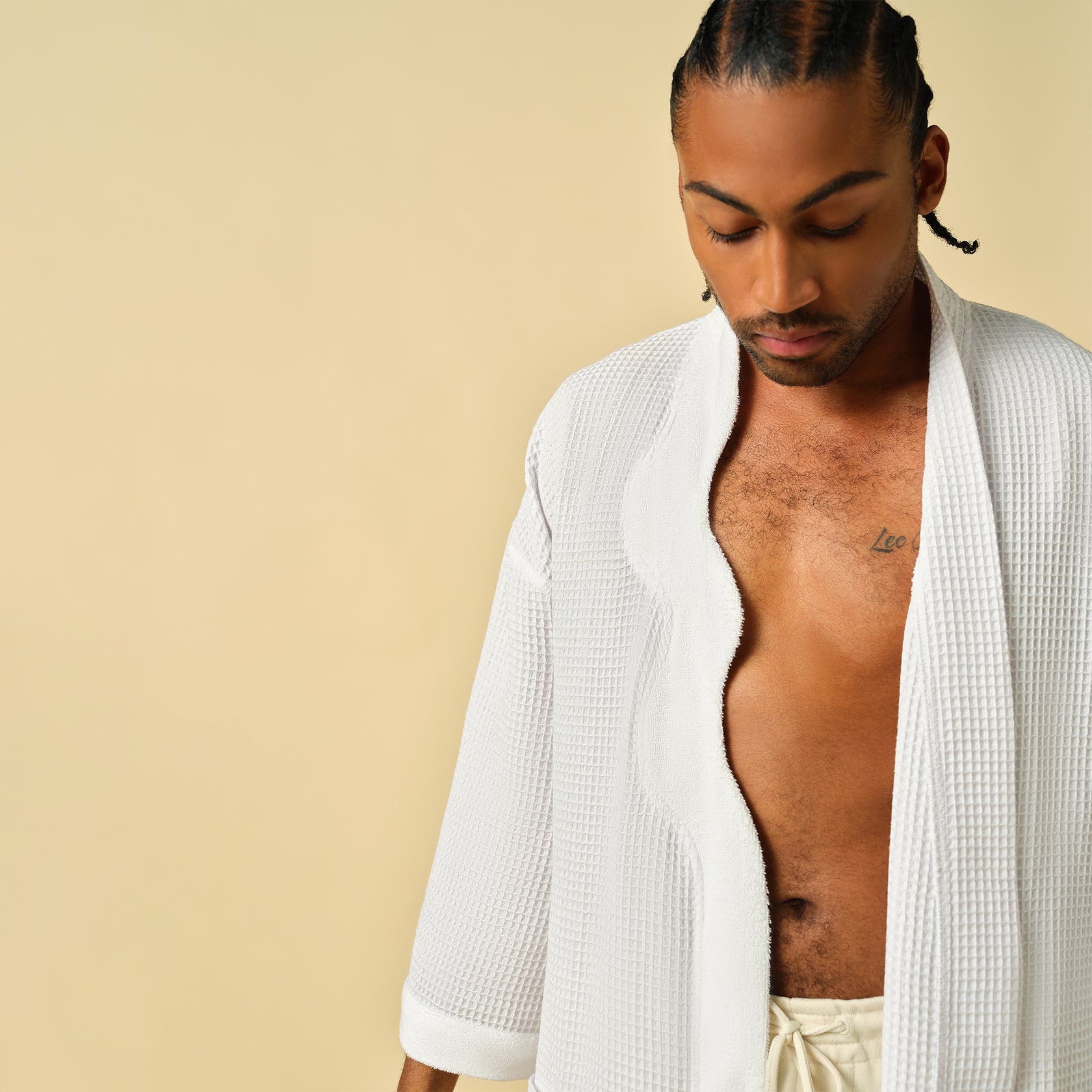 Designer Robe: White Waffle Robe | PATTERN x SERGIO HUDSON – Pattern Beauty